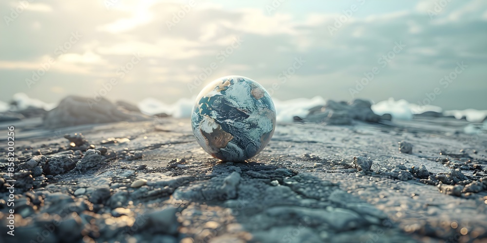 Climate change concept visual with aspect ratio optimized for social ...