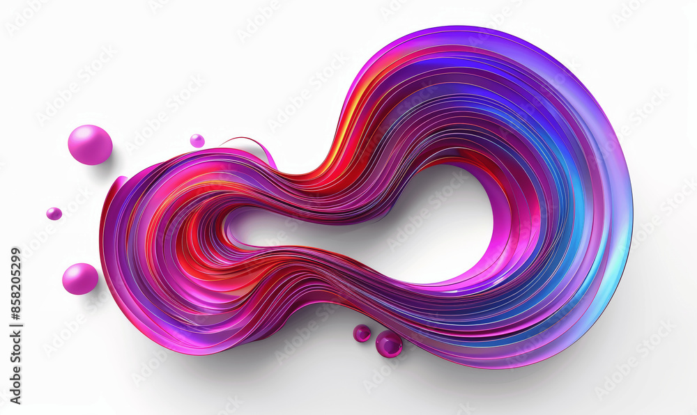 Minimalist Abstract Red Number 5 Background with Rounded Shapes for ...