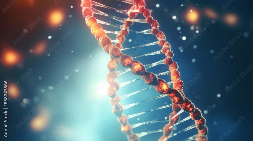 A captivating animation of a digital DNA molecule, its structure ...