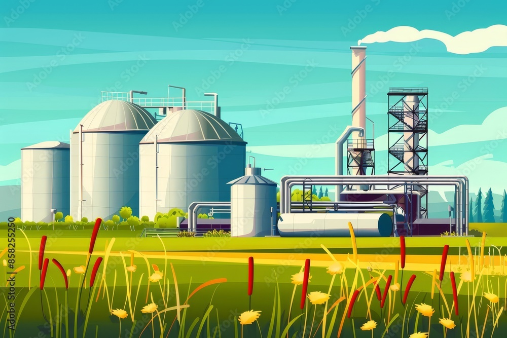 An infographic depicting the production of biogas and bioenergy from ...