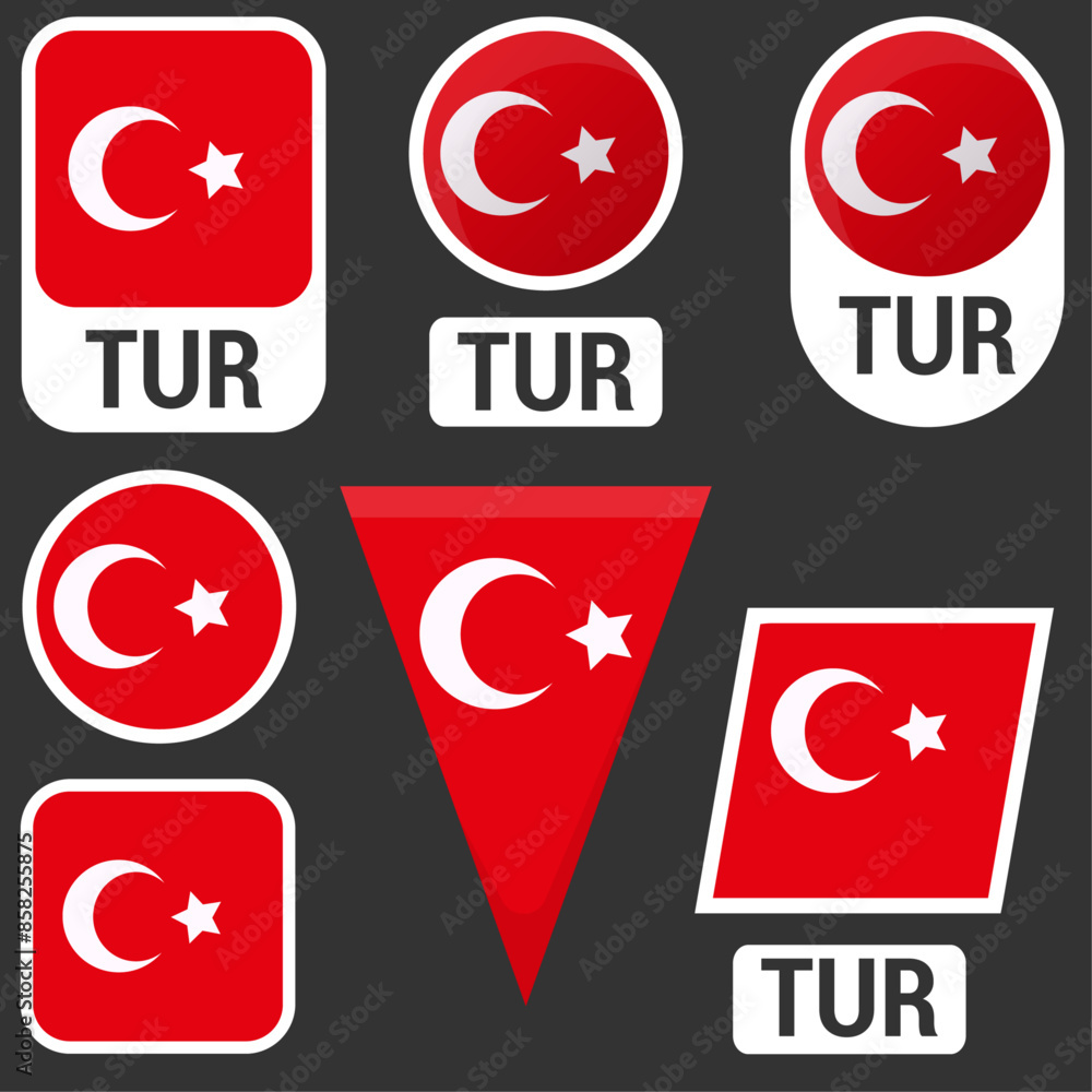 Photo & Art Print Turkey flags collection, Dow
