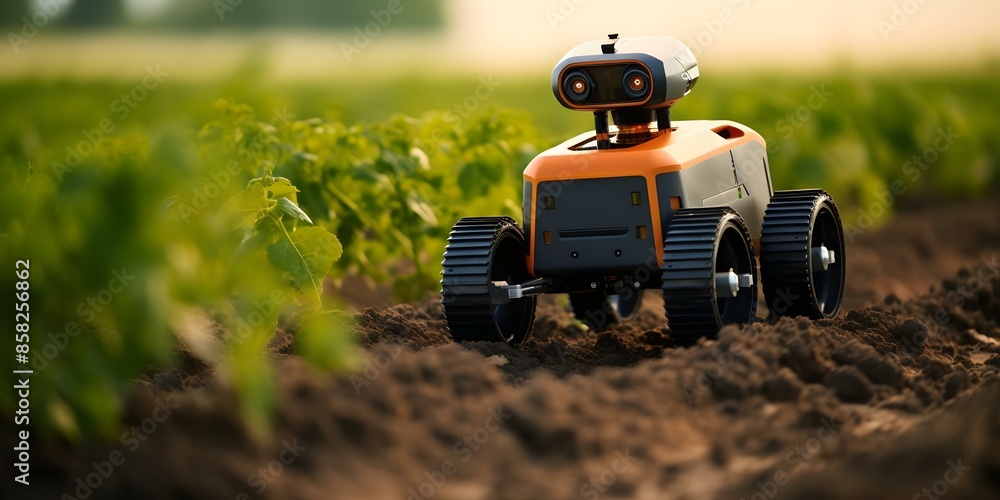 Agricultural Robot With Optical Recognition For Weed Control In Tomato Fields Concept