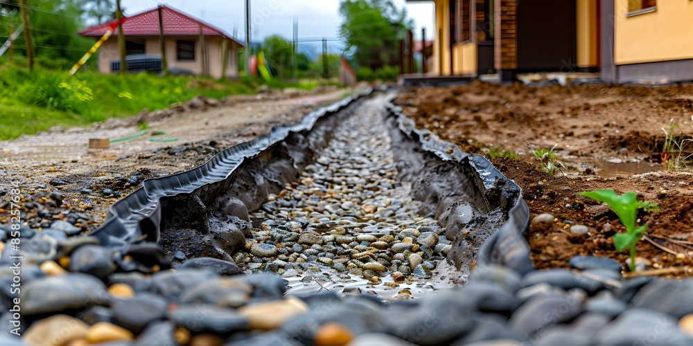 Efficient French drain installation for home water drainage improvement ...