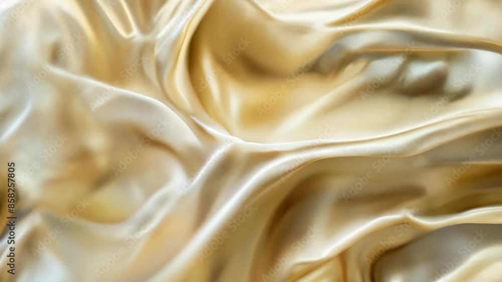Luxurious flowing silk fabric in golden hue, perfect for elegant ...