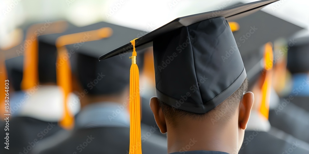 University graduates wearing graduation caps at commencement ceremony ... University graduates wearing graduation caps at commencement ceremony ...