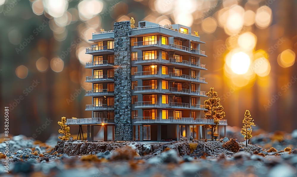 Stunning architectural model of a multi-story residential building ...