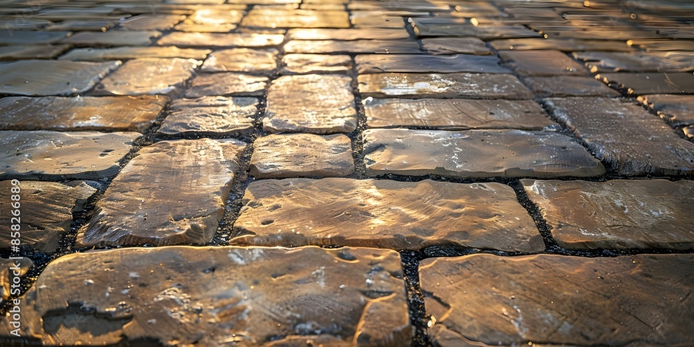 Rustic Earth Tone Natural Stone Pavers for Driveway Design. Concept ...