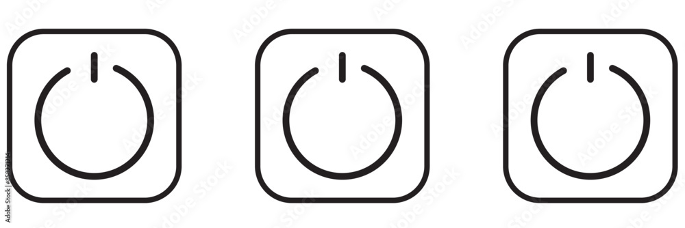 On off power button. Switch on switch off icon. Press start button sign ...