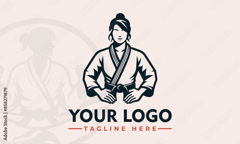 Jiu-Jitsu Woman Vector Logo Embrace the Unwavering Spirit, Martial Arts ...
