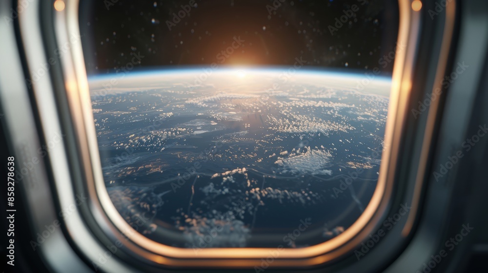 A stunning view of Earth from space, with the sun rising over the ...