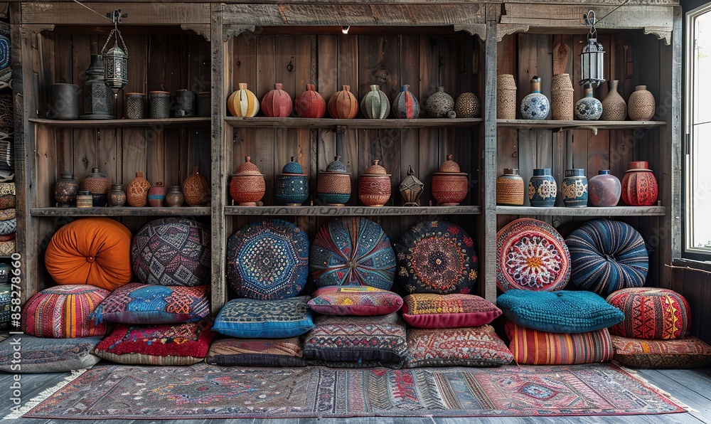 Cozy decor featuring traditional Moroccan and Arabian textiles on ...