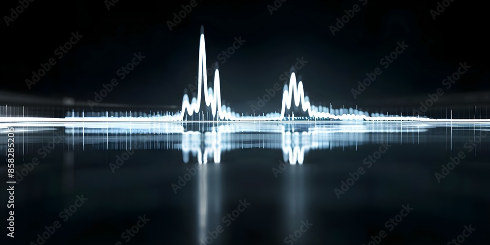Abstract Black Background With Analog And Digital Waveforms For Signal Processing Concept