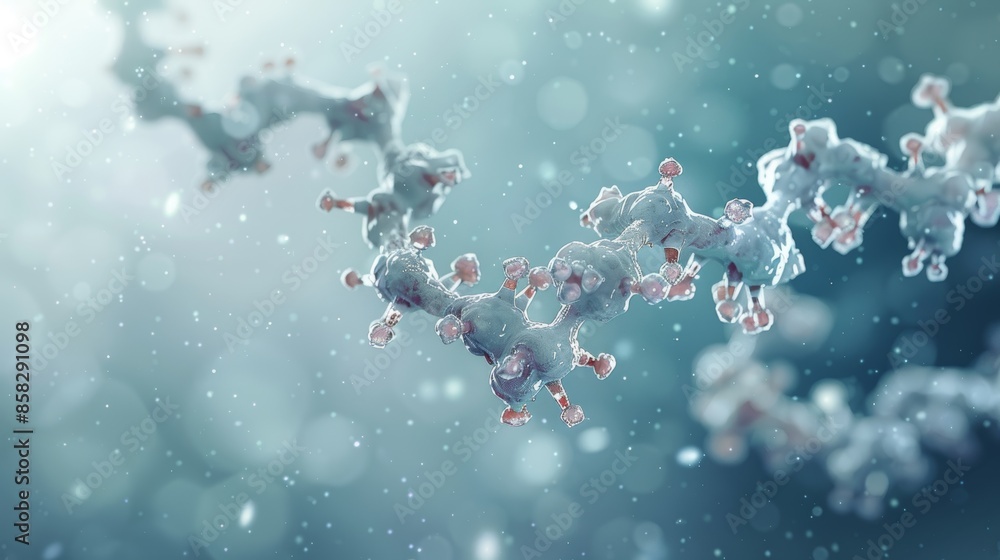 A high-resolution image of a protein molecule, with its complex ...