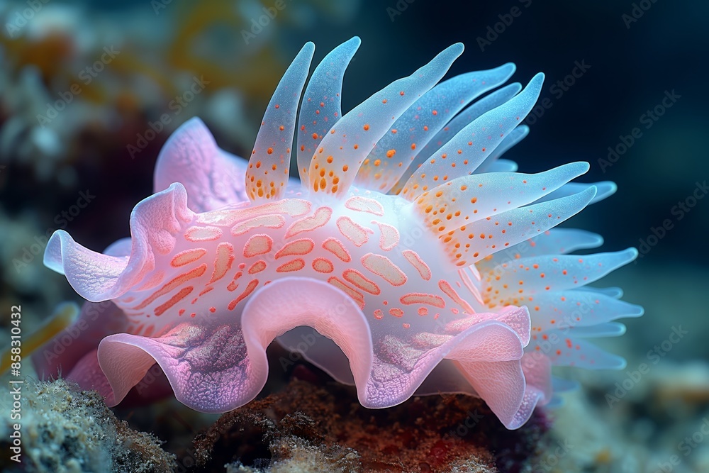 sea creature Nudibranchs, commonly known as sea slug, Generative Ai ...