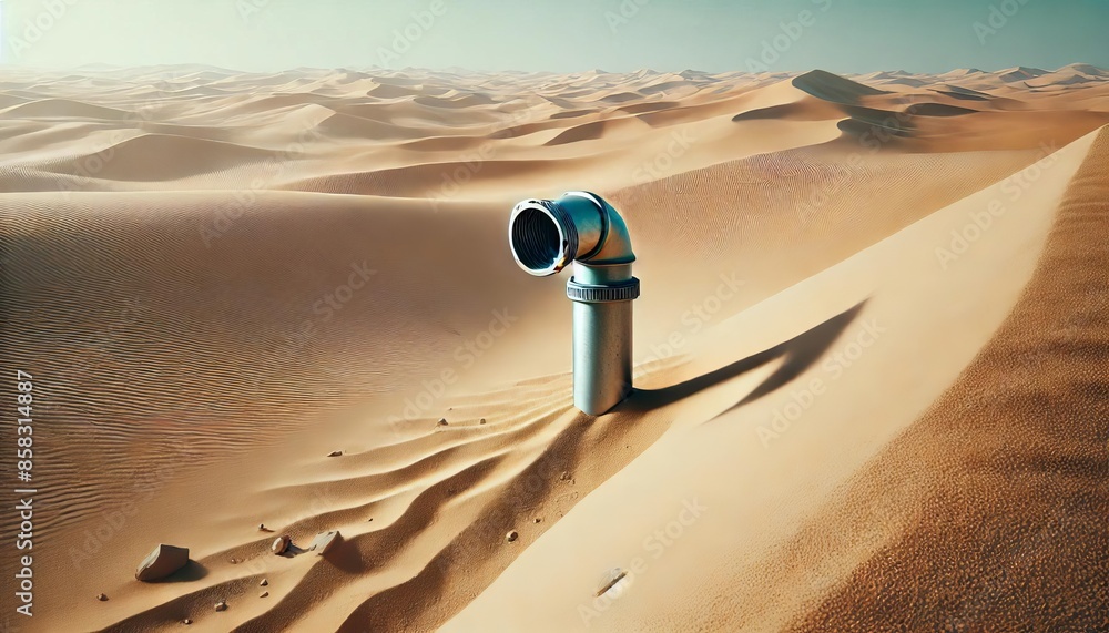 Desert Periscope - A Metal Pipe Sticking Out of Sand Dunes Stock ...