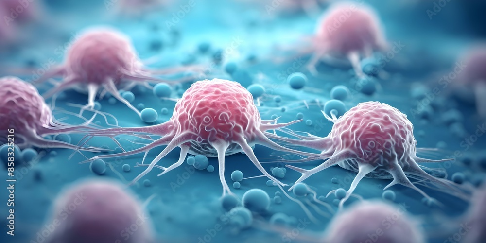Microscopic view of animal cancer cells showing uncontrolled ...