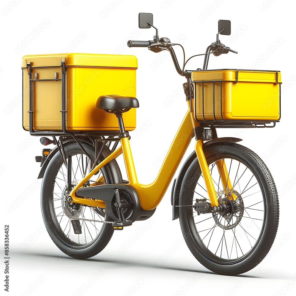 Yellow Retro Vintage Scooter Isolated on White Background. Modern ...
