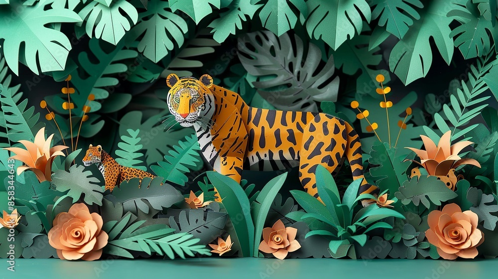 Paper craft jungle expedition with explorers and wildlife, perfect for ...
