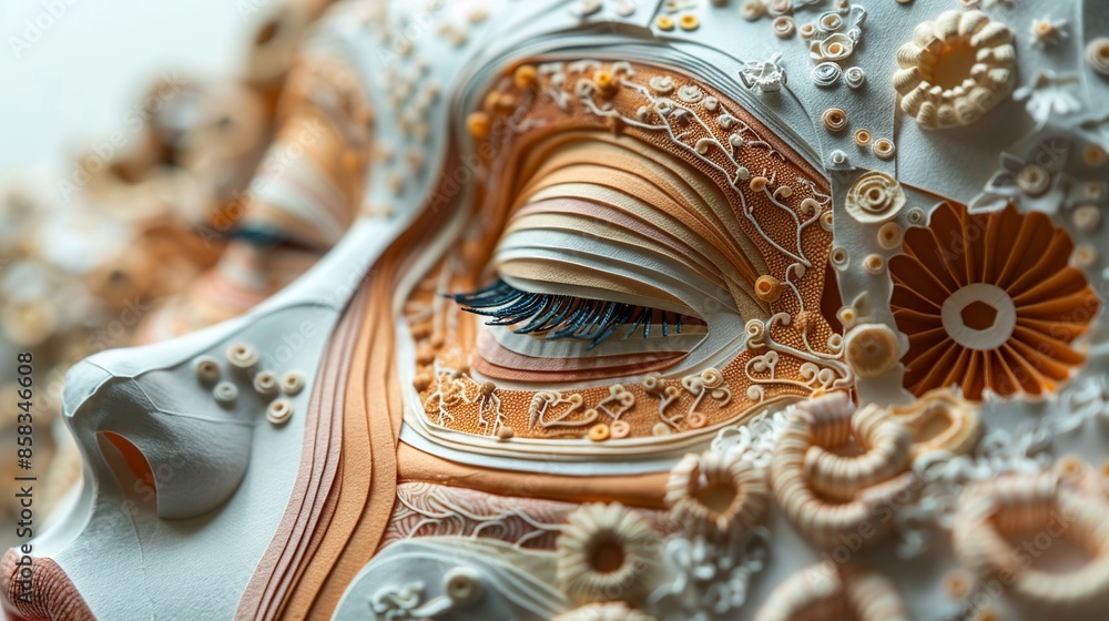 An elaborately designed paper craft model of the human integumentary ...