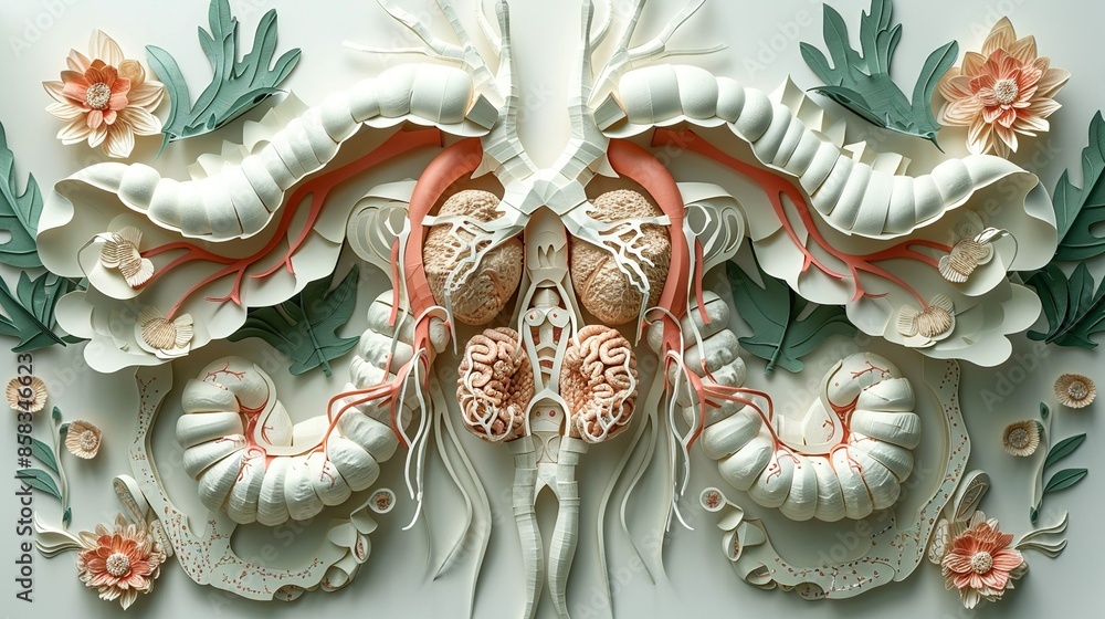 An elaborately designed paper craft model of the human reproductive ...