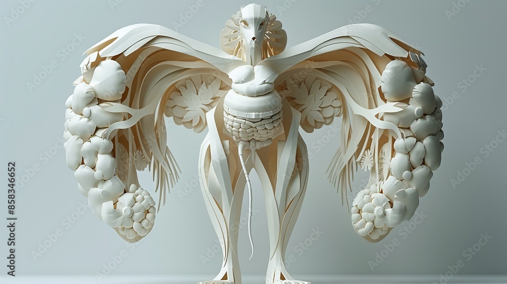 An elaborately designed paper craft model of the human reproductive ...