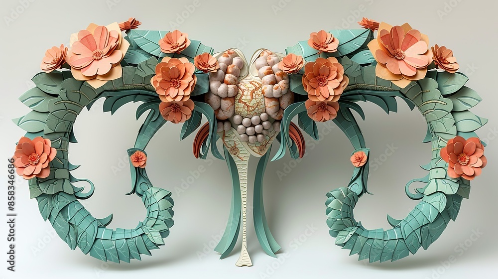 An elaborately designed paper craft model of the human reproductive ...