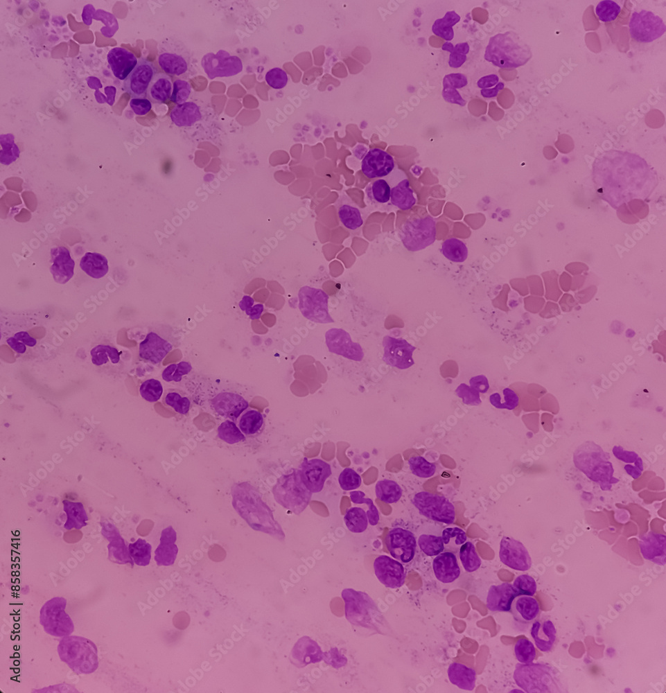 Microscopic image showing Chronic myeloid leukaemia (CML) is a type of ...