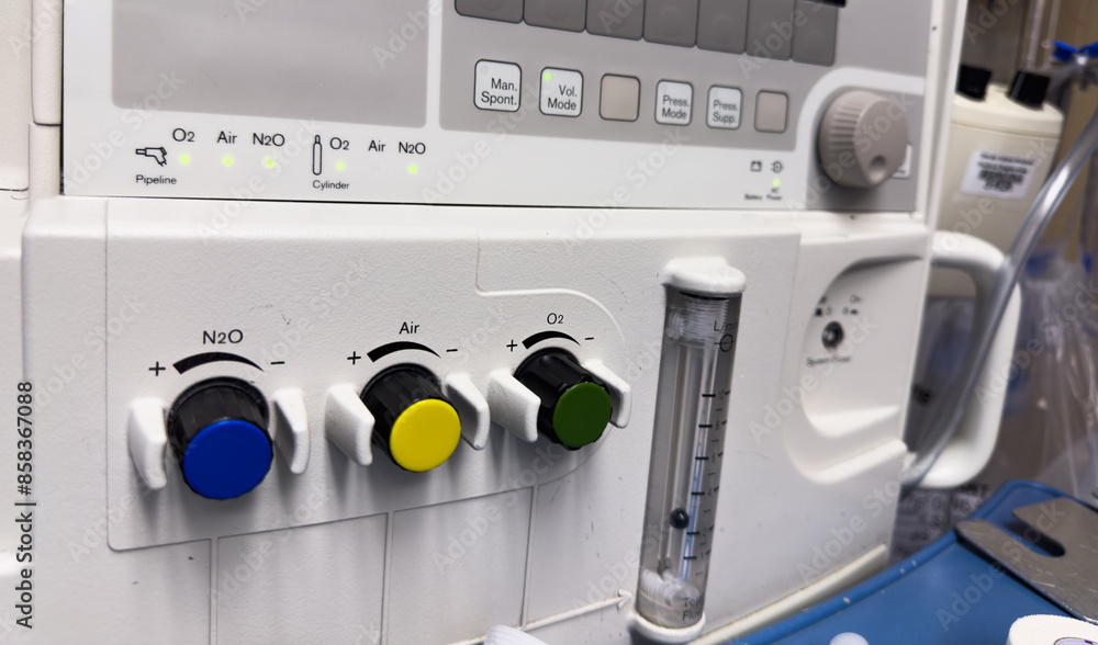 modern hospital anesthesia machine with airway ventilation system ...