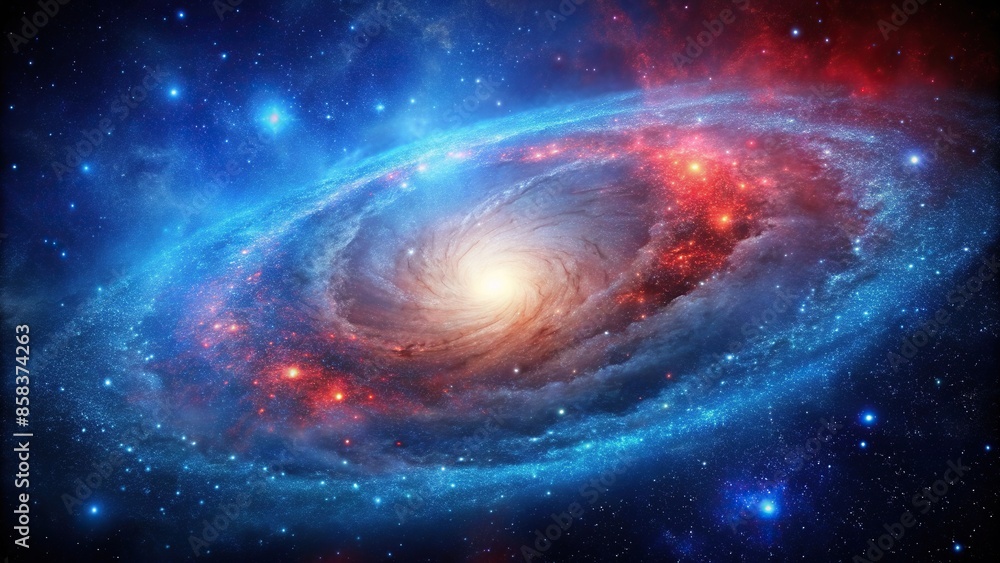 Blue galaxy with starry backgrounds hd wallpaper in light red and dark ...
