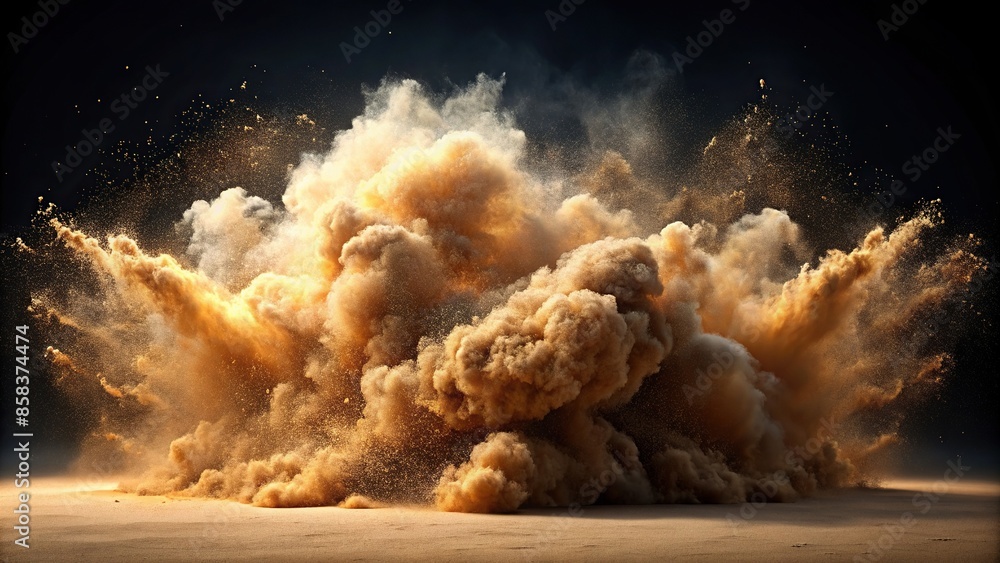 ภาพประกอบสต็อก Cloud of sand dust on the ground in a realistic ...