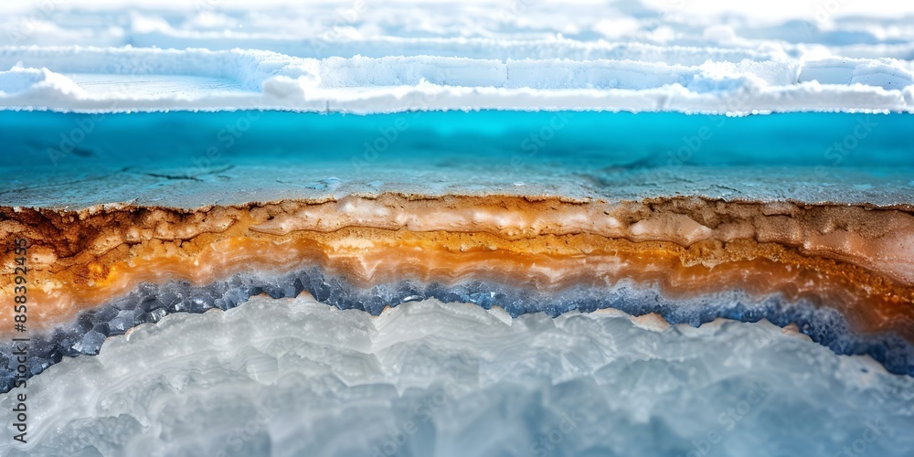 Mineral deposits in Earths crust shown in a crosssection diagram ...
