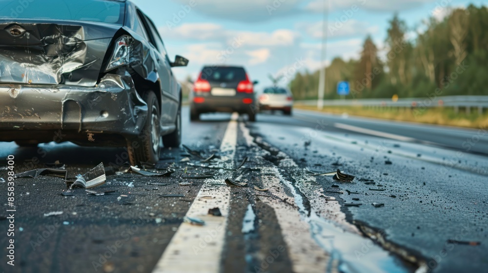 A before-and-after comparison of a busy road before and after a car ...