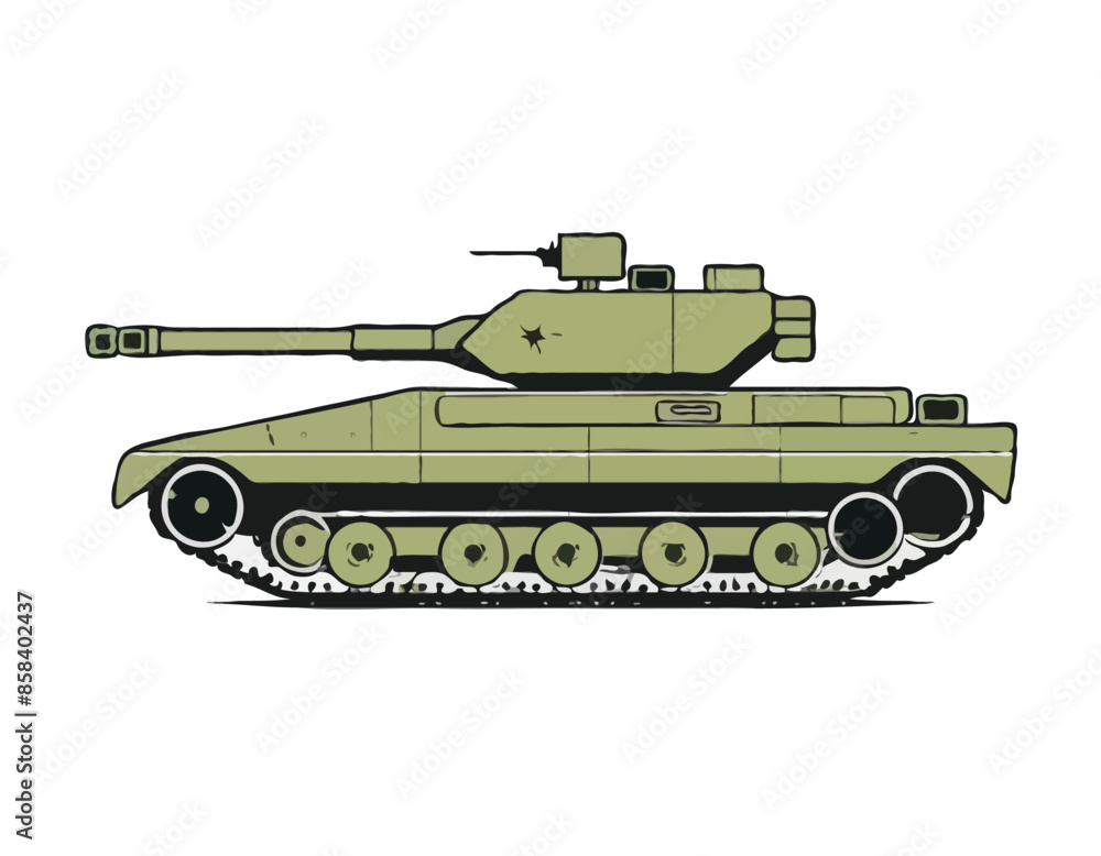 Cartoon military tank. Vector illustration Stock Vector | Adobe Stock