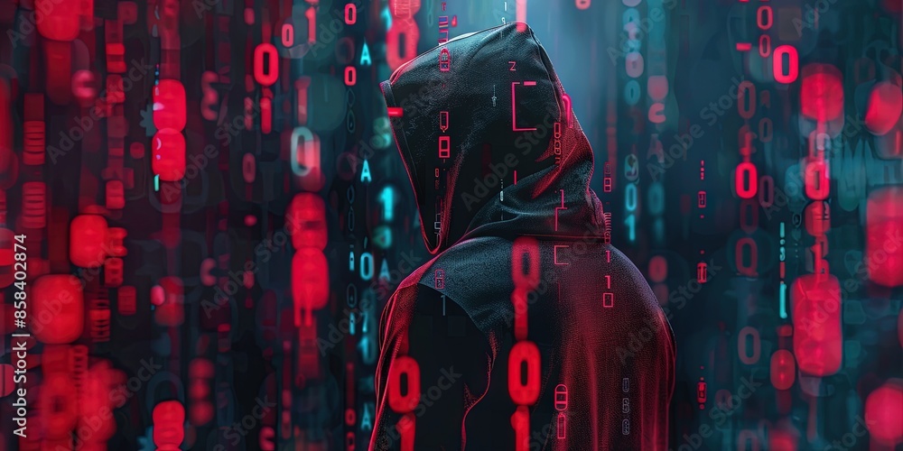 a hacker with anonymous hidden identity sitting in front of the ...