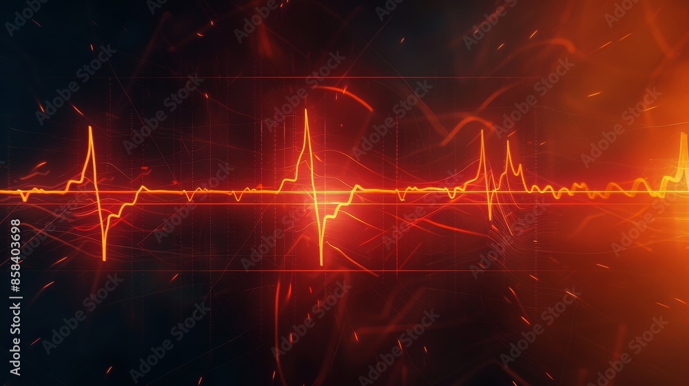 Human heart, electrocardiogram (ECG), cardiac cycle diagram, heart ...