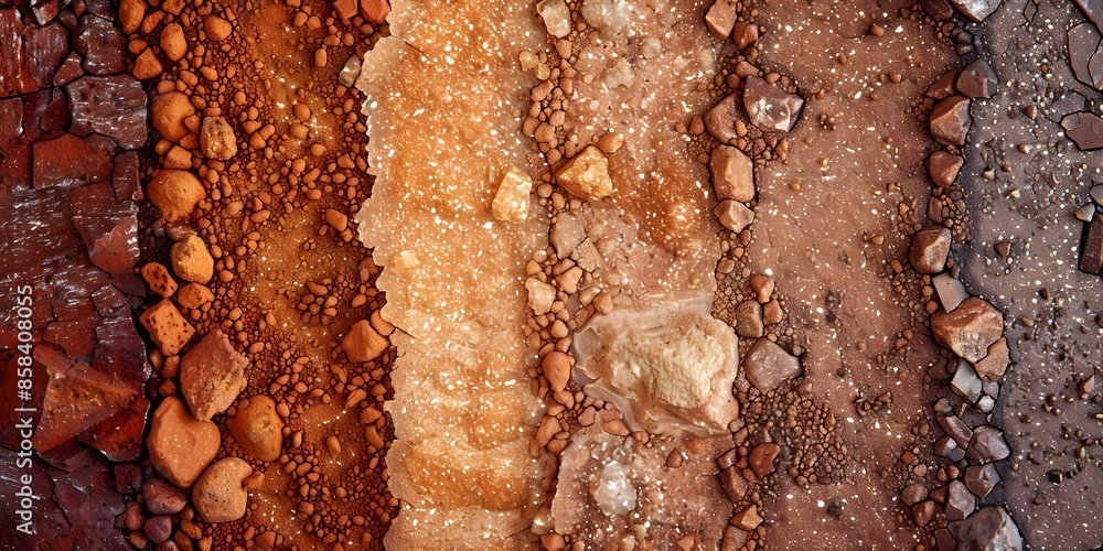 Distribution of Minerals in Earth's Crust A Cross-Section View. Concept ...