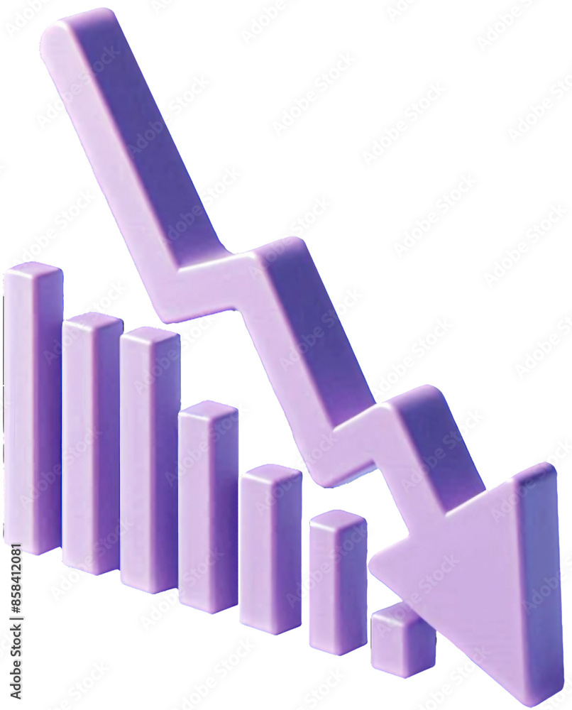 Arrow going down stock icon . Decrease, Bankruptcy, financial market crash icon against ...