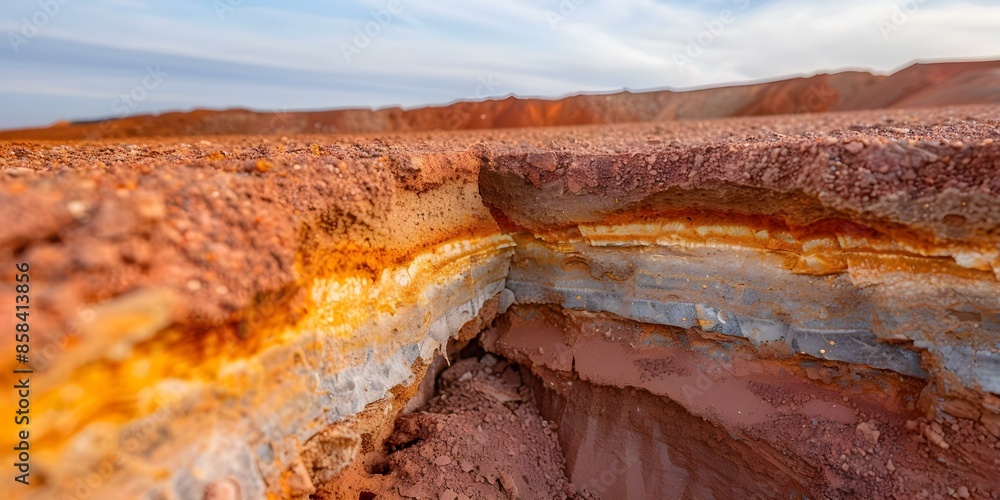 Visual Representation of Mineral Deposits in Earth's Crust A Cross ...