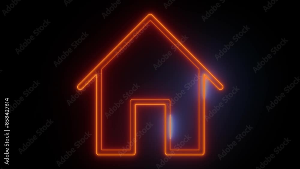 Neon Glow Home Icons - A Vibrant Array for UI Design, Elevate your ...