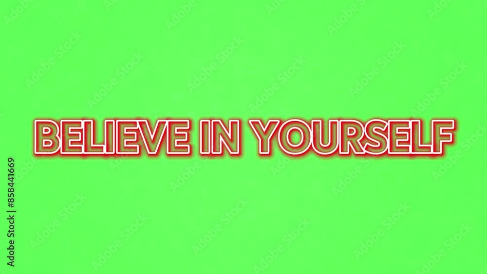 'Believe in Yourself' green scene neon color text effect, Motivational ...