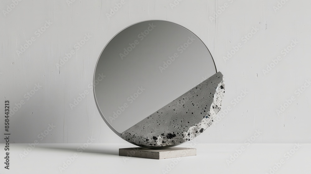modern charcoal black mirror with smooth concrete texture from ...