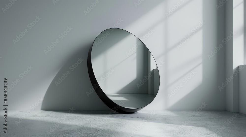 modern charcoal black mirror with smooth concrete texture from ...