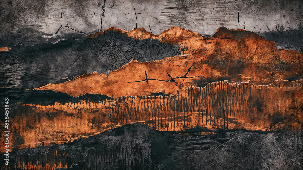 Wall and wood texture with worn and corroded rustic groove pattern in ...