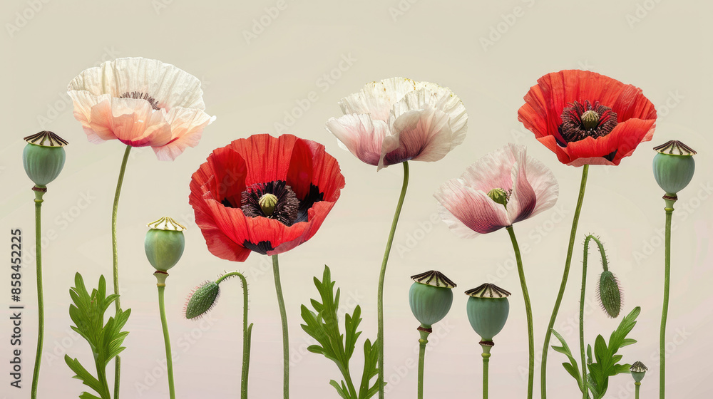 Variety of Poppy Flowers: A High-Resolution Artistic Showcase of ...