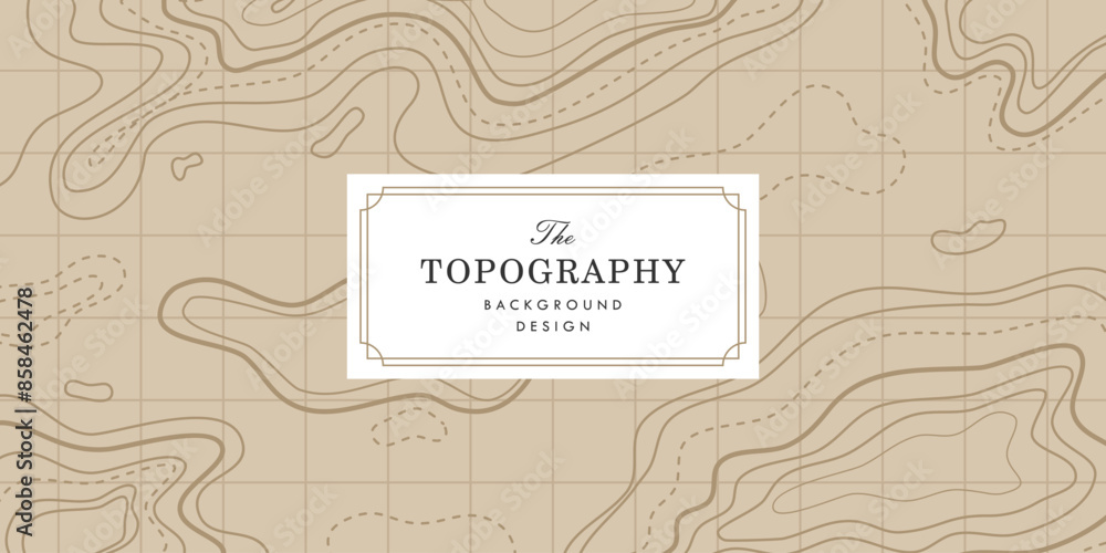 vintage Topographic map texture, contour lines vector background ...