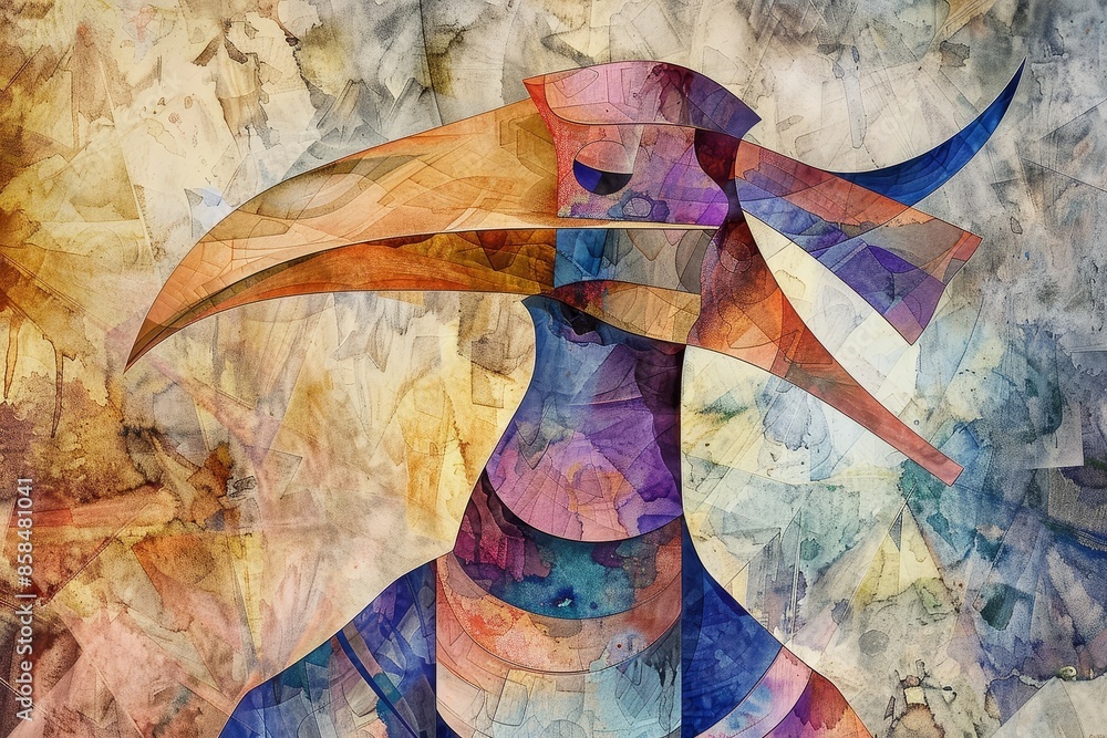 Captivating abstract watercolor painting depicting the ancient Egyptian ...