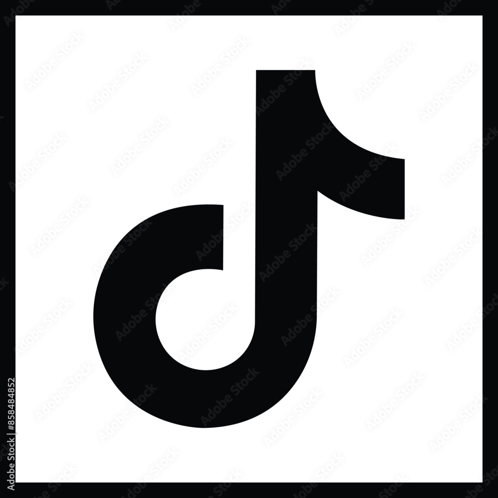 Tik Tok social media logo icons in flat, line. Editorial popular Social ...