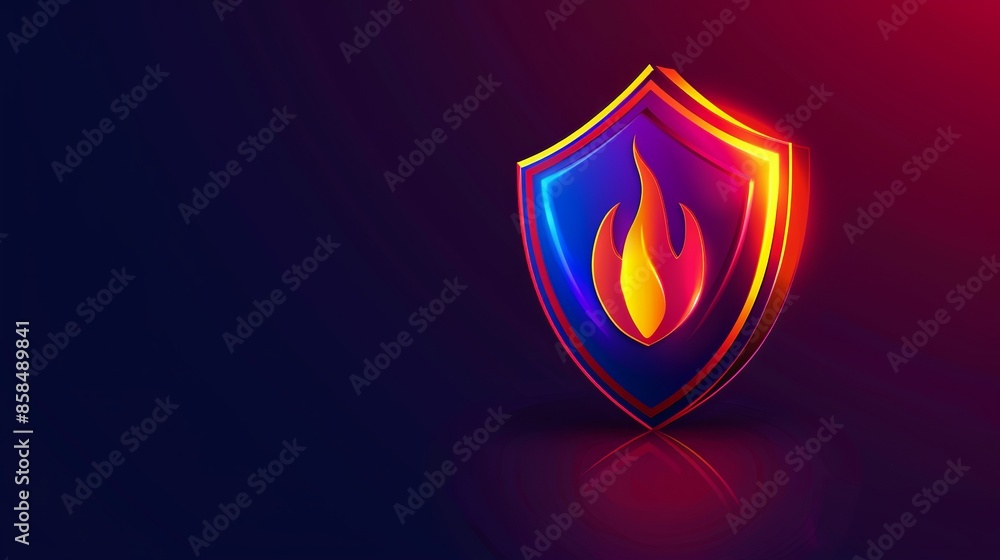 Fire protection shield with modern 3D design. Perfect for a range of ...
