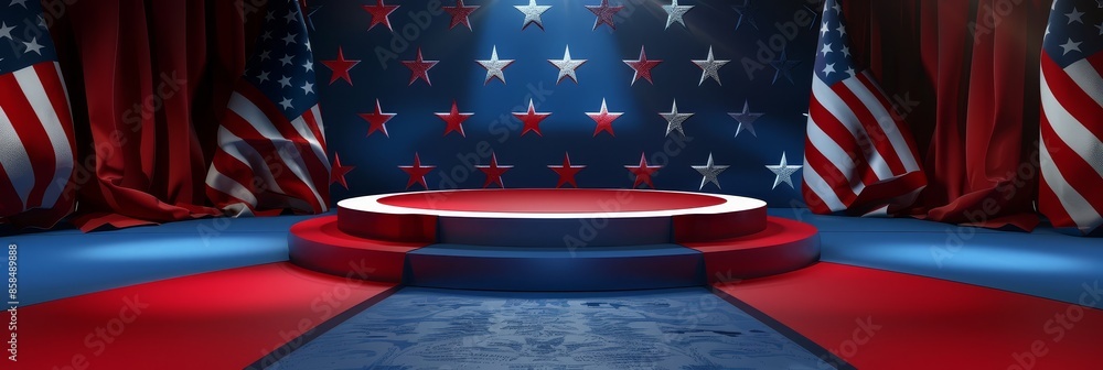 Elegant and modern Veteran's Day podium design with clean background ...