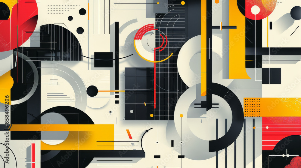 Deconstructed postmodern-inspired artwork featuring vector abstract ...